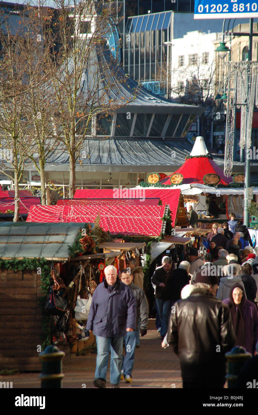 Christmas market in The Square in Bournemouth Dorset England UK Britain ...