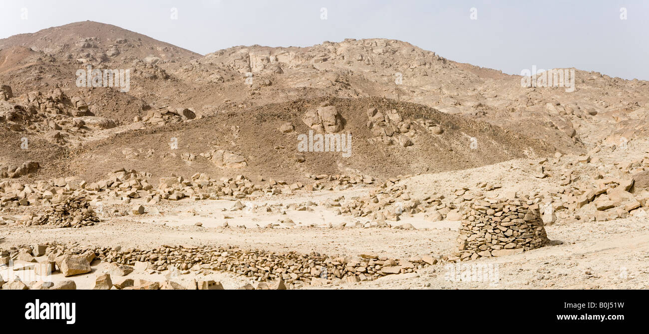 Panorama of the Roman town and fort at Mons Claudianus, Eastern Desert ...
