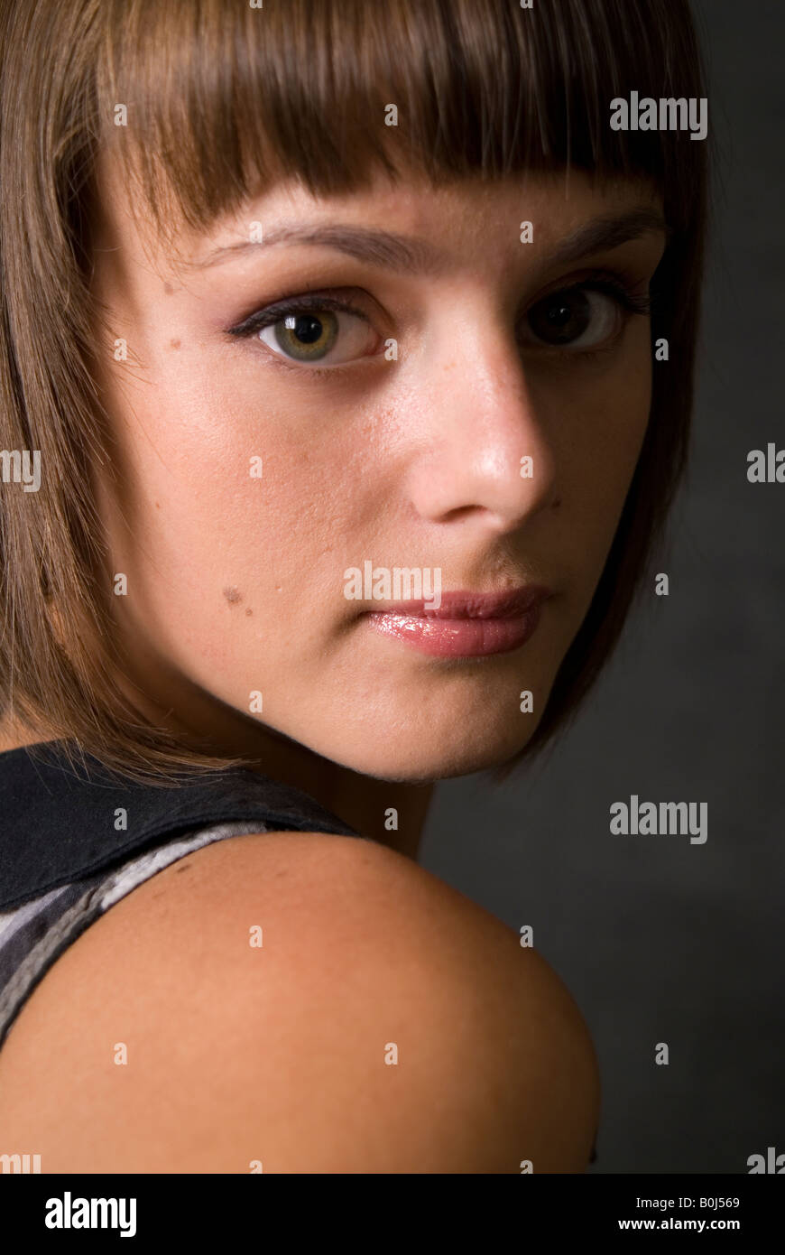 Attractive young woman, studio portrait, Walsall, UK Stock Photo - Alamy