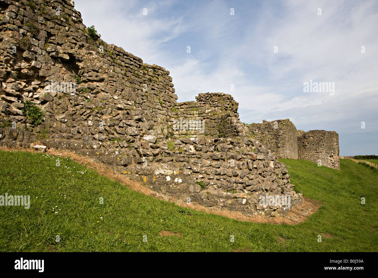 Ruined tower in south wall of Roman town wall Caerwent Wales UK Stock ...