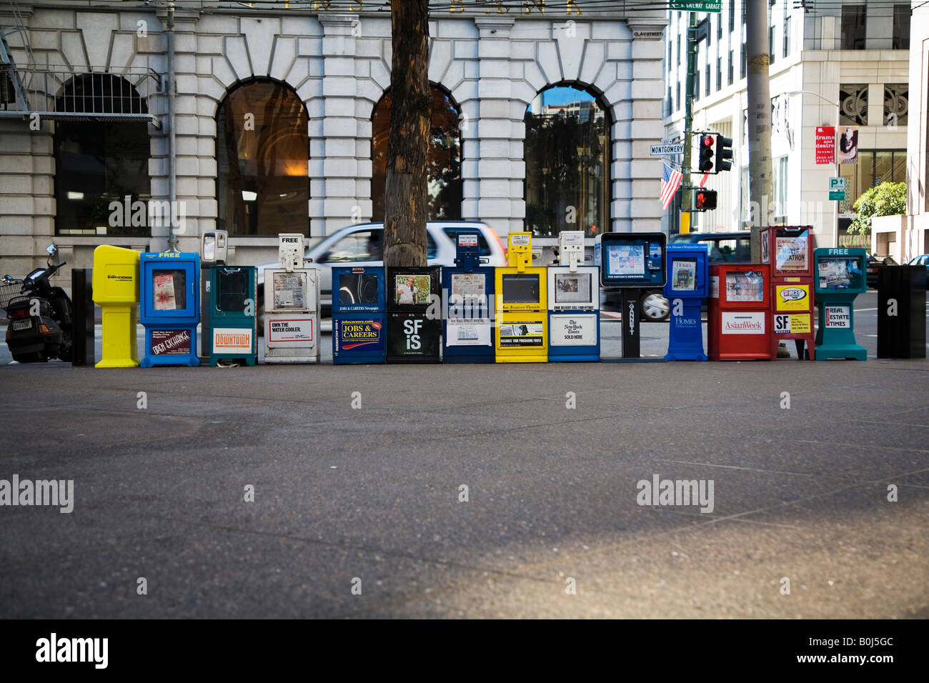 Newspaper stands in San Francisco California USA Stock Photo - Alamy
