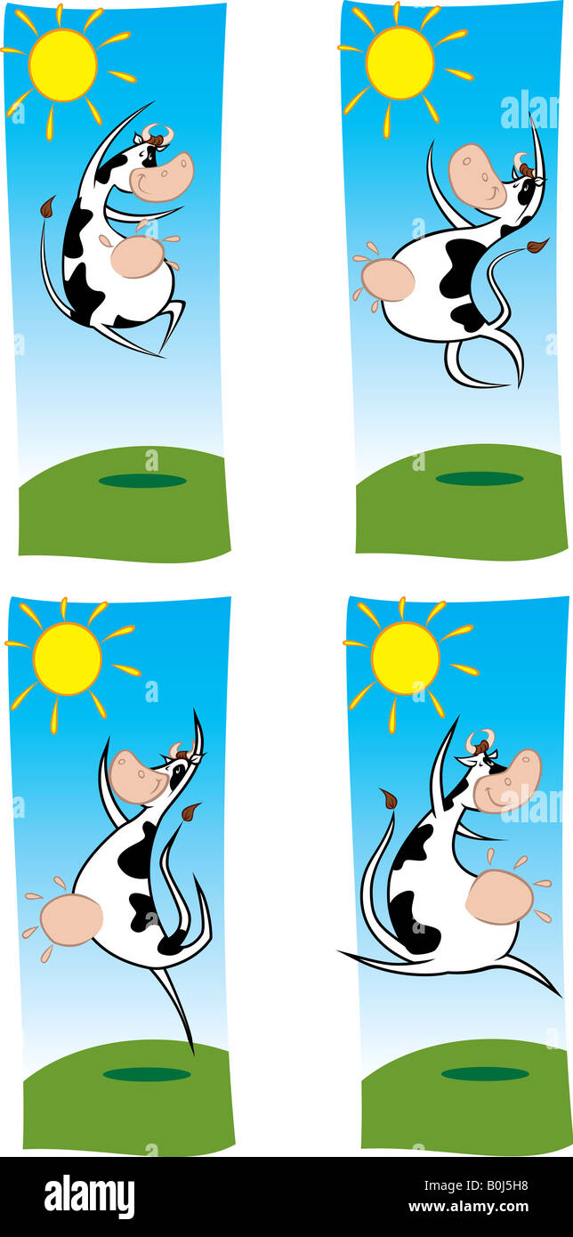 Happy Cows dancing Stock Photo - Alamy