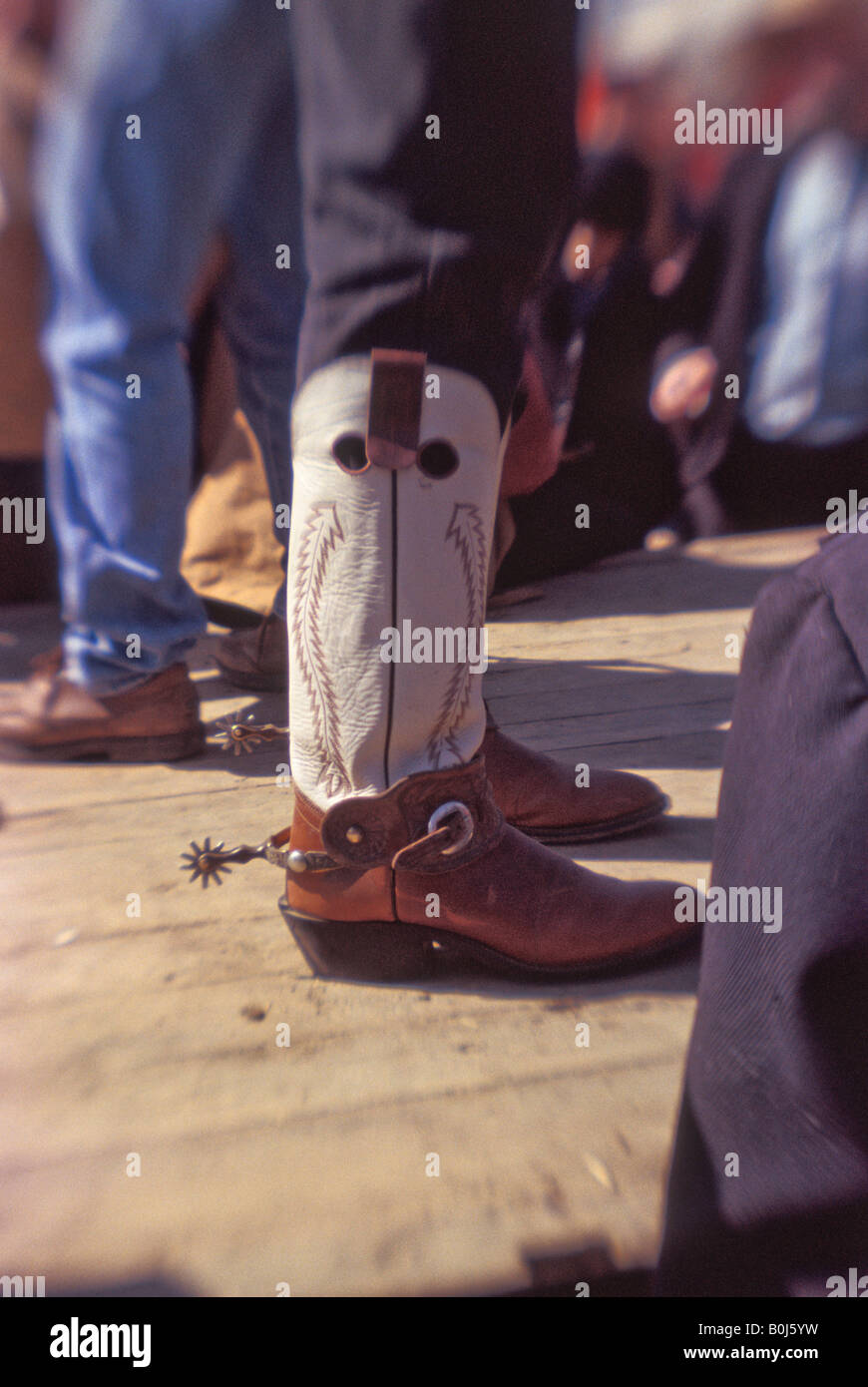 western style cowboy boots w spurs Stock Photo - Alamy
