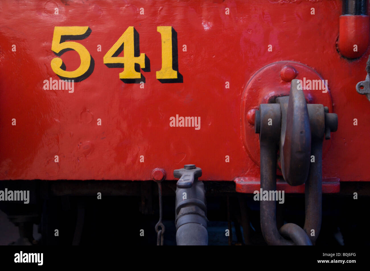 Buffer bar on steam engine (locomotive) on the Bluebell Railway, Sussex ...