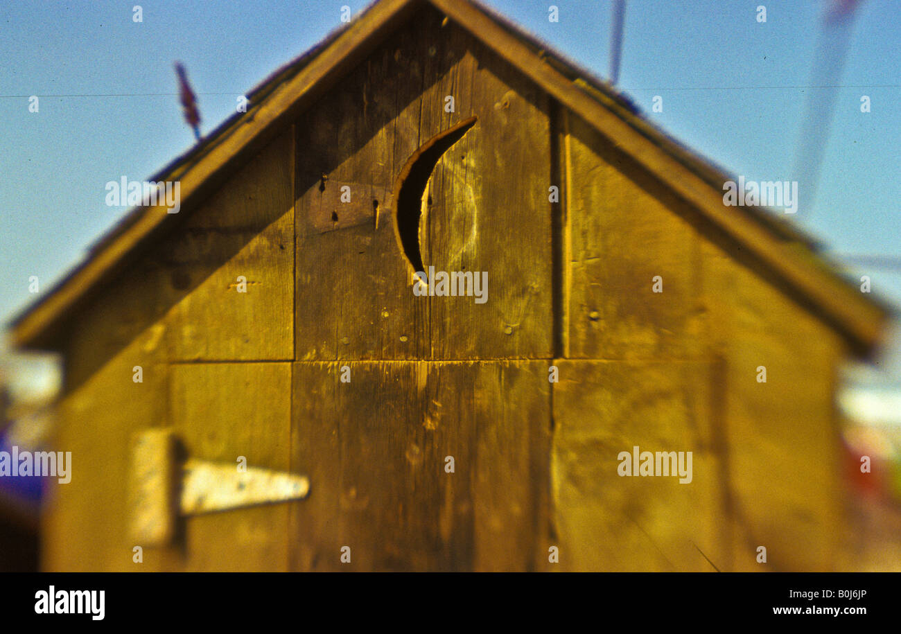 Outhouse with crescent moon hi-res stock photography and images - Alamy