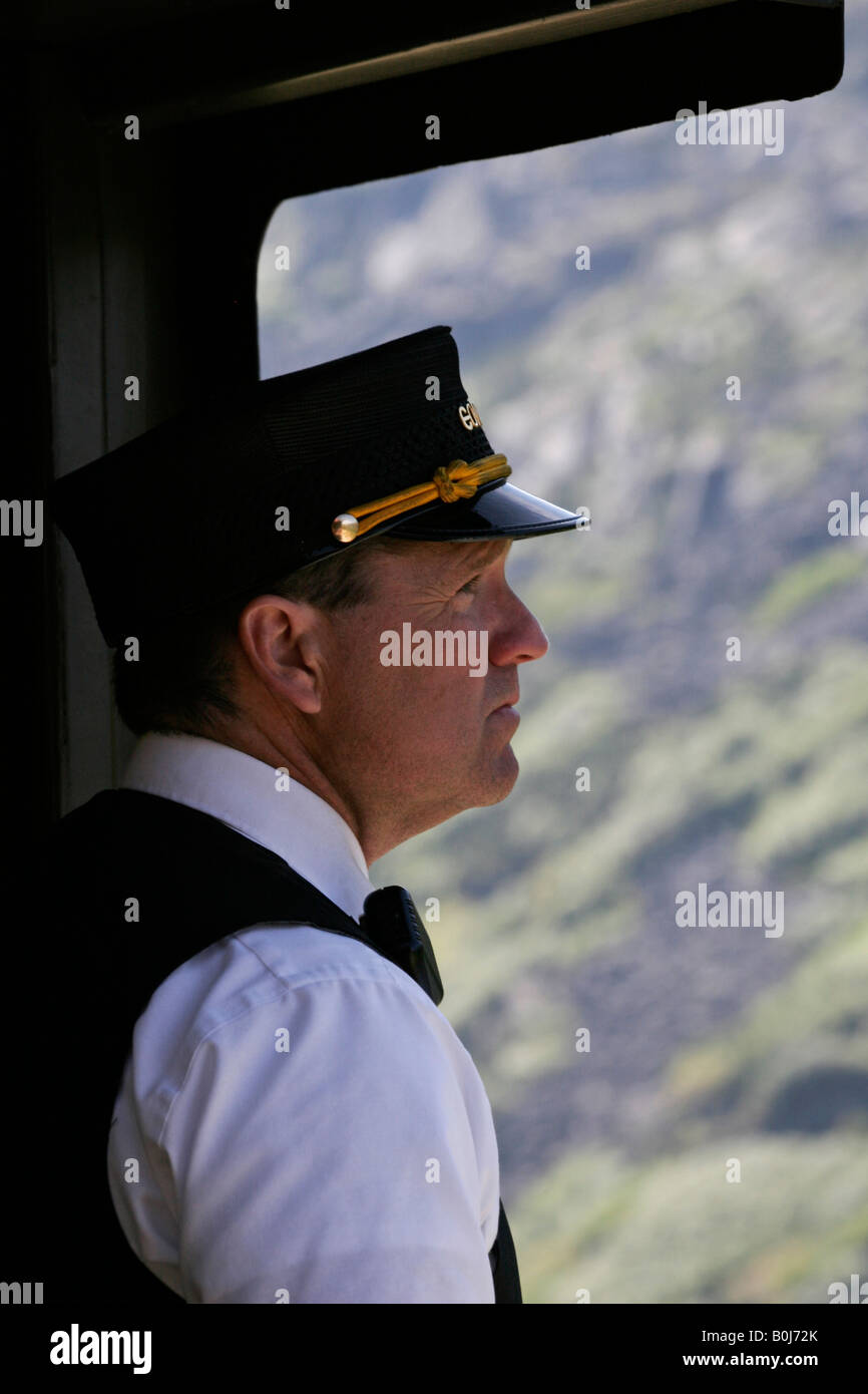 Train engineer profile Stock Photo - Alamy