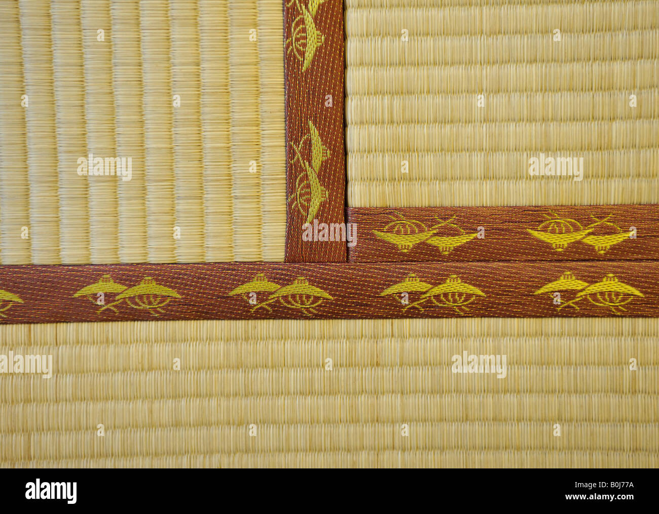 Detail of tatami flooring in Japanese ryokan traditional hotel room in ...