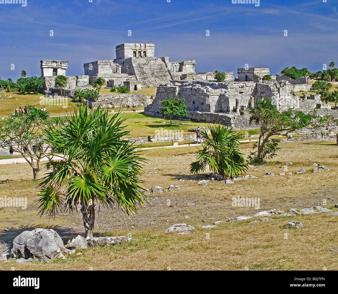 Tulum, a Mayan coastal fortress and port on the Yucatan Peninsula Stock ...