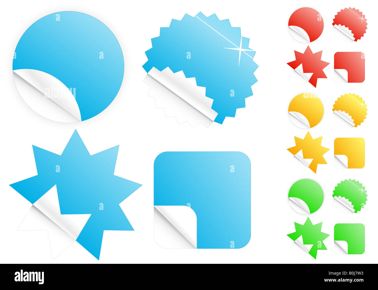 Vector illustrations of four different modern glossy shiny icons ...