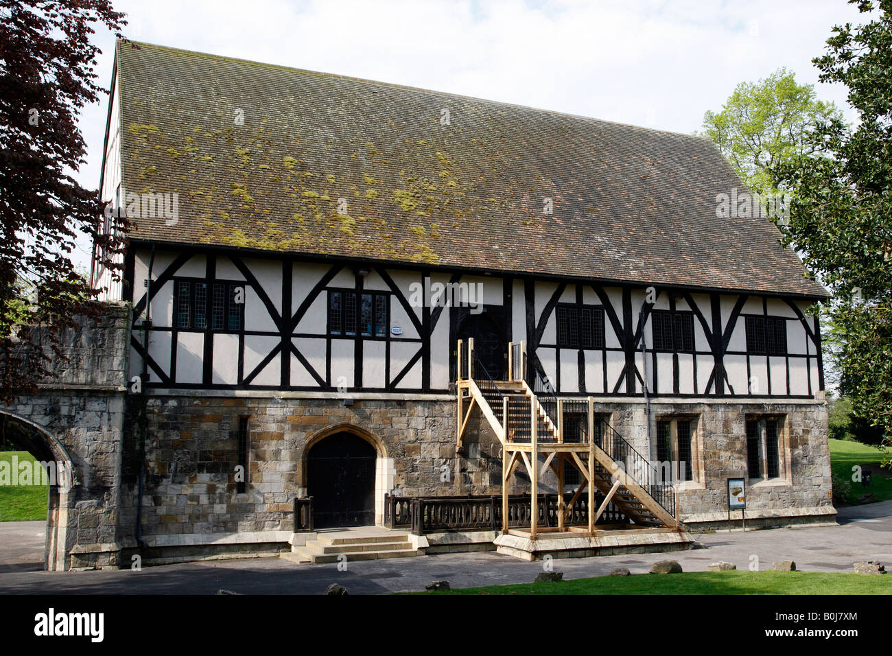 facade of the 14th century hospitium the oldest surviving timber framed ...