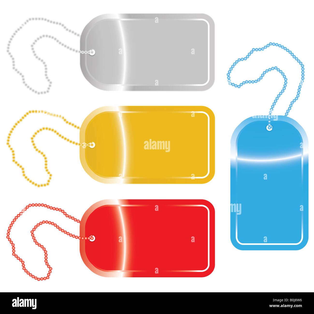 Vector illustration of dog tags in four different colors Stock Photo ...