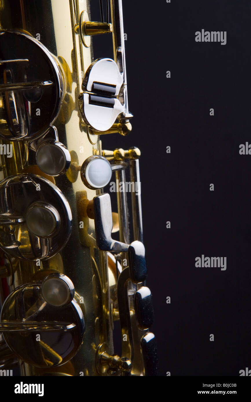 Saxophone photographed in low light Stock Photo - Alamy