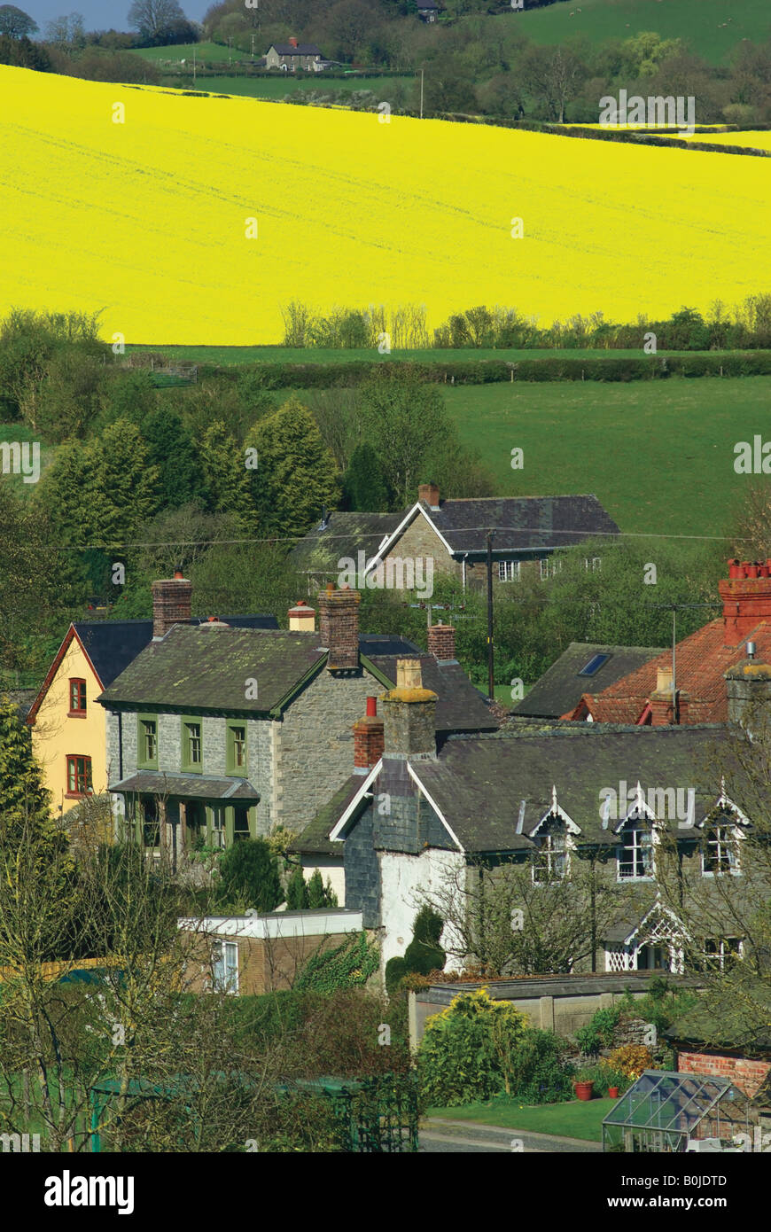 valley of the river clun view from clun castle clun village shropshire ...