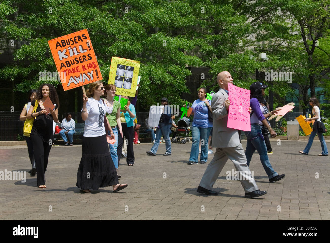 Child Abuse Protest in Collect Pond Park Civic Center Lower Manhattan ...
