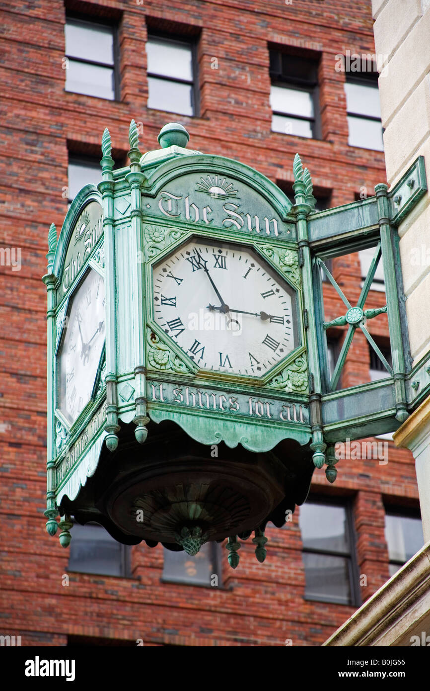 The Sun Building Clock on Broadway Lower Manhattan New York City New ...