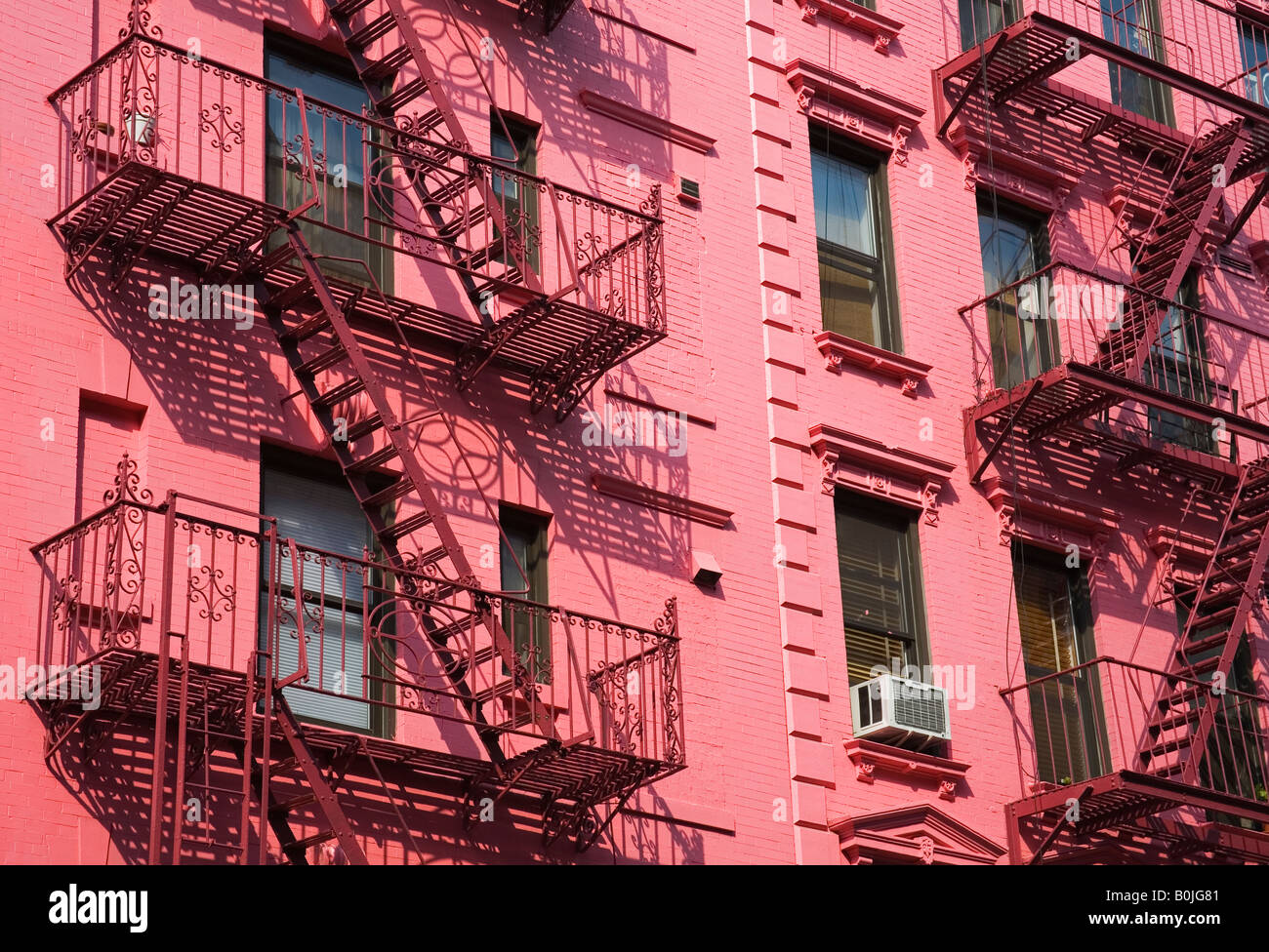 Pink Apartment Building in SOHO District Downtown Manhattan New York ...