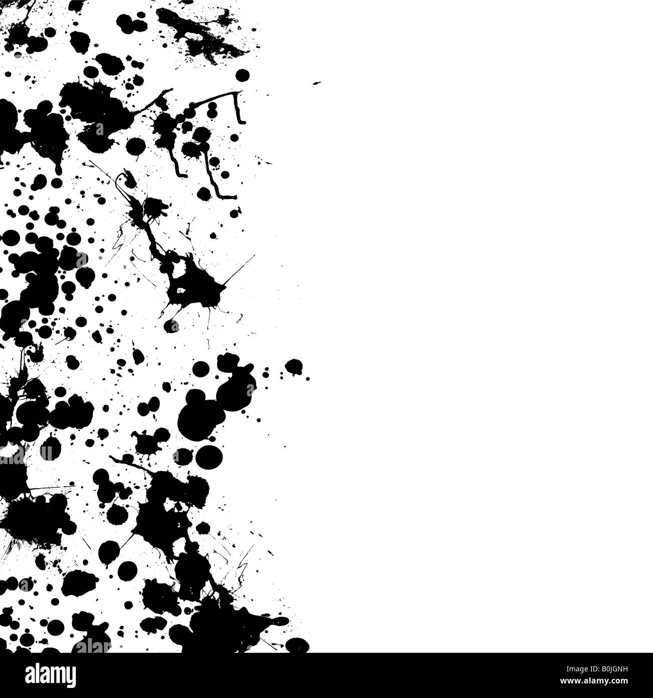 Black ink border with splats that create a frame Stock Photo - Alamy