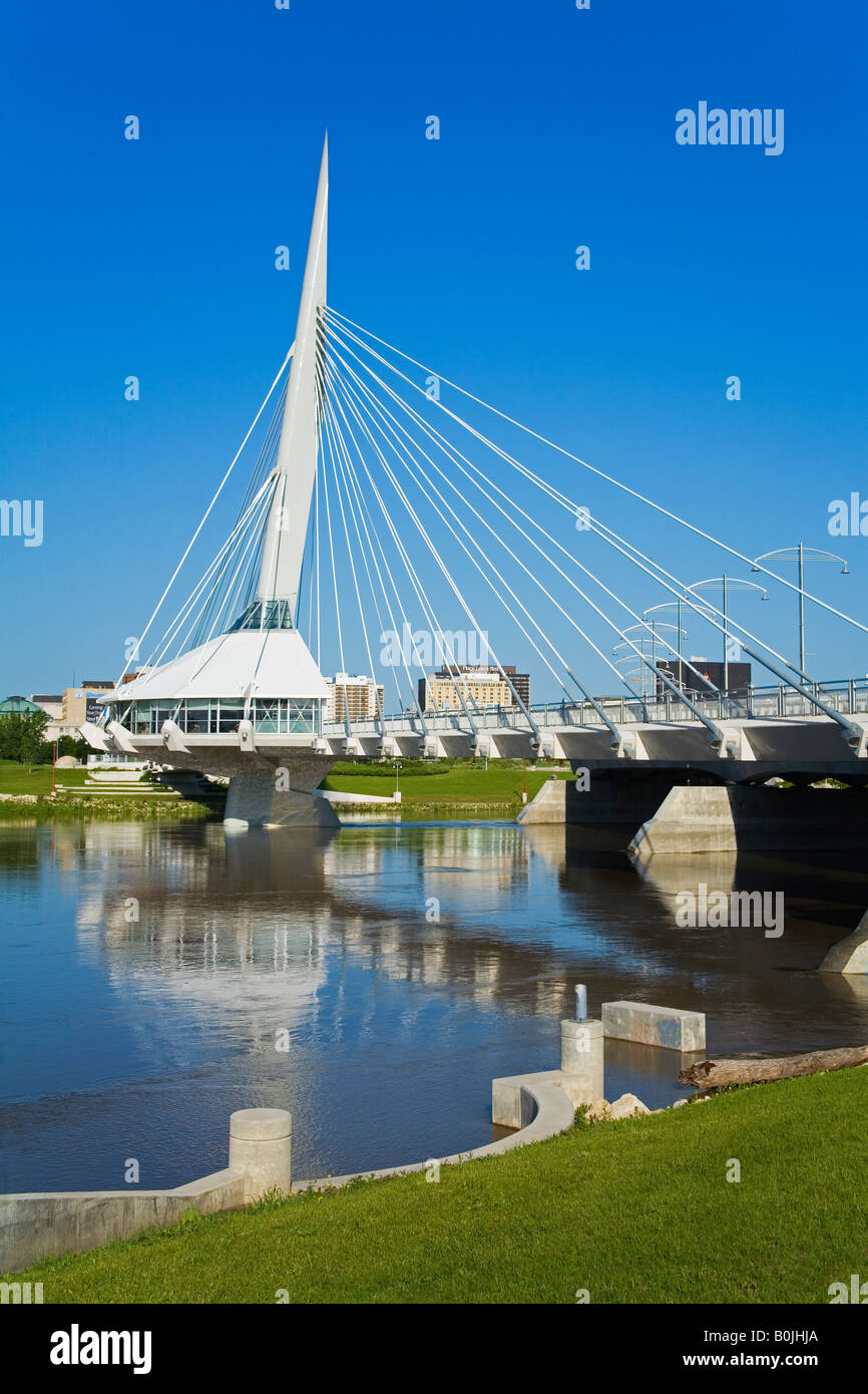 Esplanade Riel Pedestrian Bridge Winnipeg Manitoba Canada Stock Photo ...