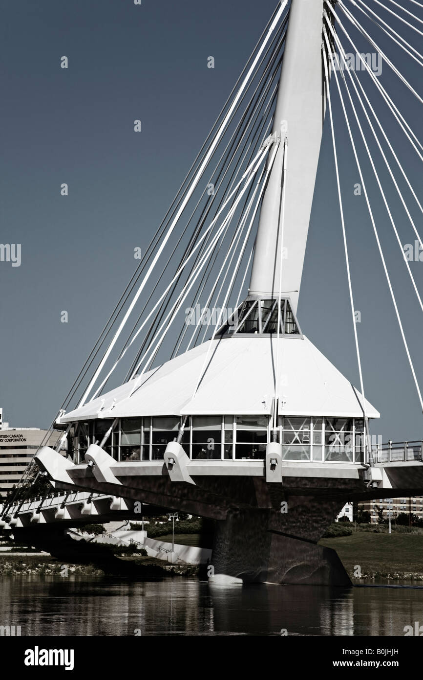 Esplanade Riel Pedestrian Bridge Winnipeg Manitoba Canada Stock Photo ...