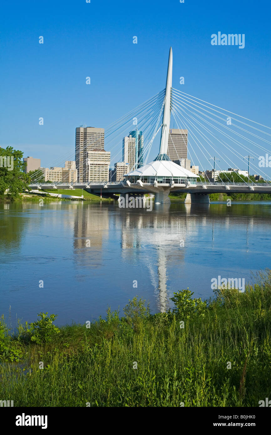 Esplanade Riel Pedestrian Bridge Winnipeg Manitoba Canada Stock Photo ...