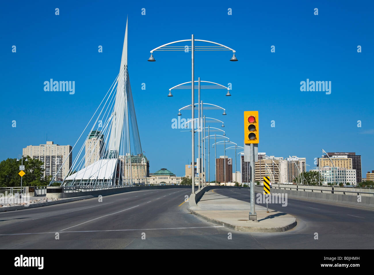 Esplanade Riel Pedestrian Bridge Winnipeg Manitoba Canada Stock Photo ...
