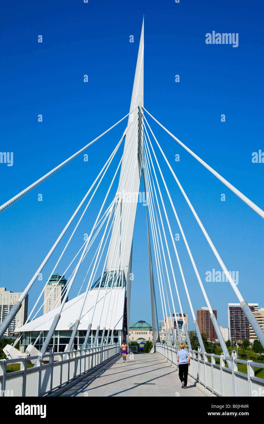 Esplanade Riel Pedestrian Bridge Winnipeg Manitoba Canada Stock Photo ...