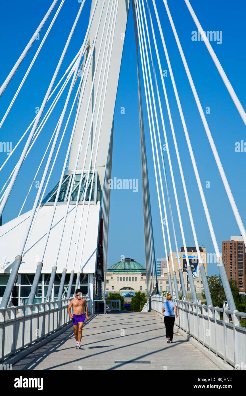 Esplanade Riel Pedestrian Bridge Winnipeg Manitoba Canada Stock Photo ...
