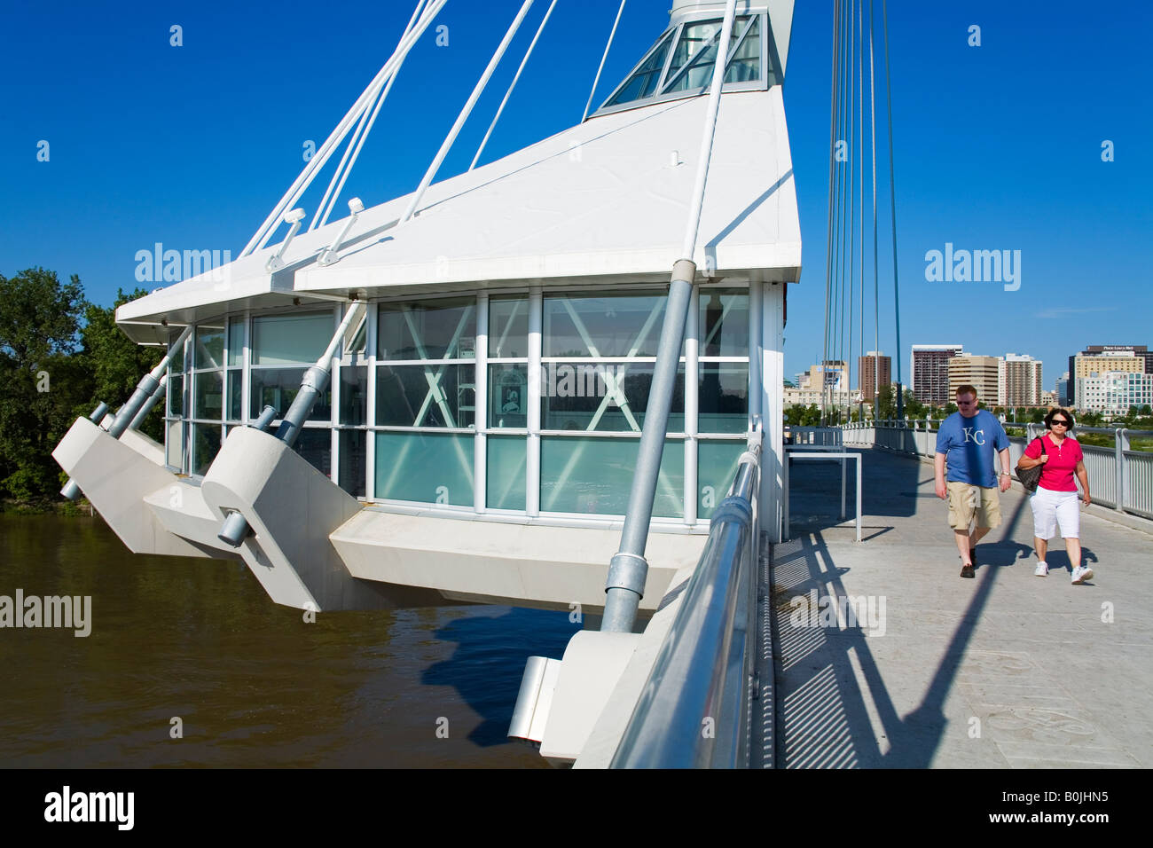 Esplanade Riel Pedestrian Bridge Winnipeg Manitoba Canada Stock Photo ...