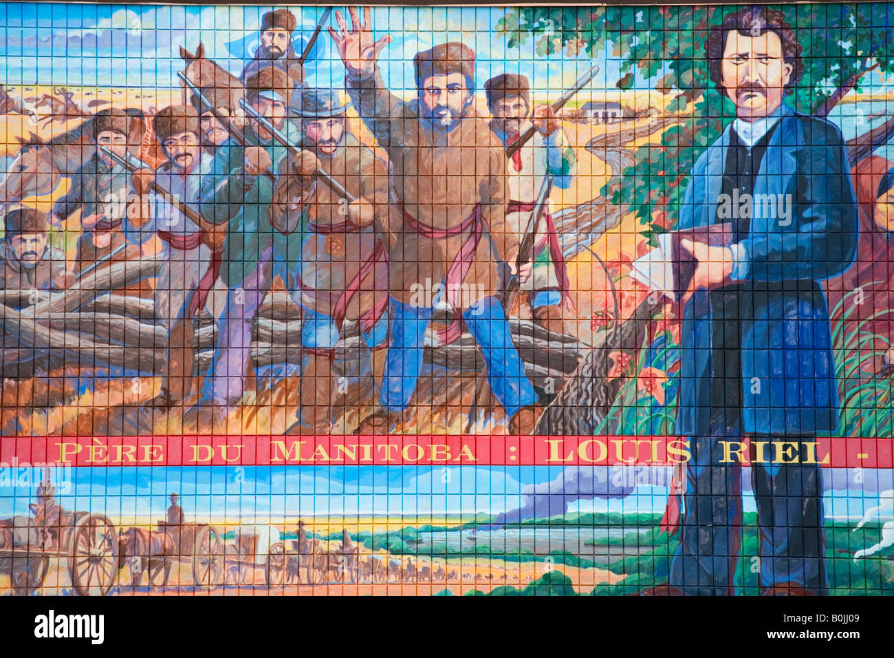 Louis Riel Mural founder of Manitoba in Saint Norbert Winnipeg Manitoba ...
