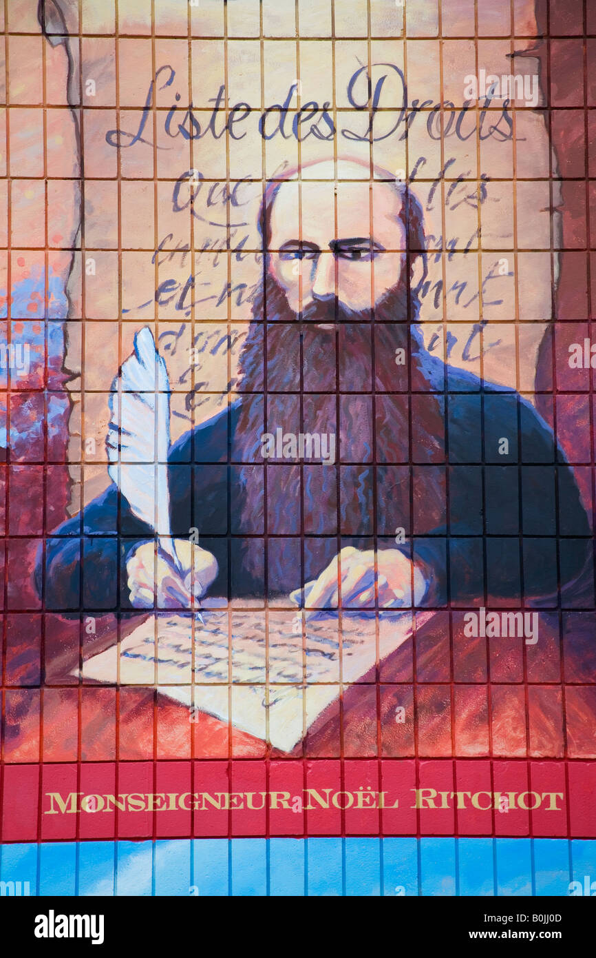 Louis Riel Mural founder of Manitoba in Saint Norbert Winnipeg Manitoba ...