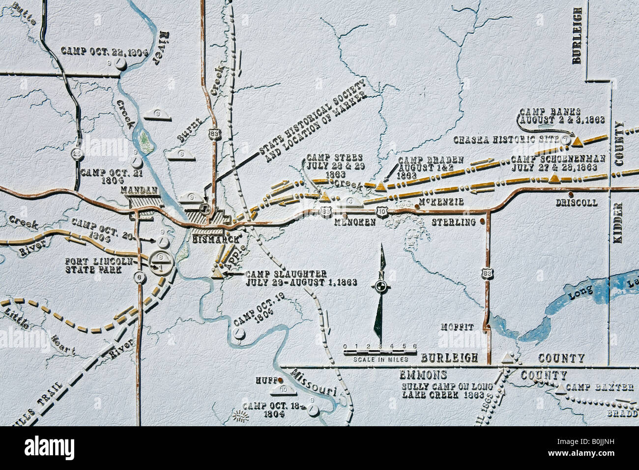 North Dakota Map outside State Library State Capitol Bismarck North ...