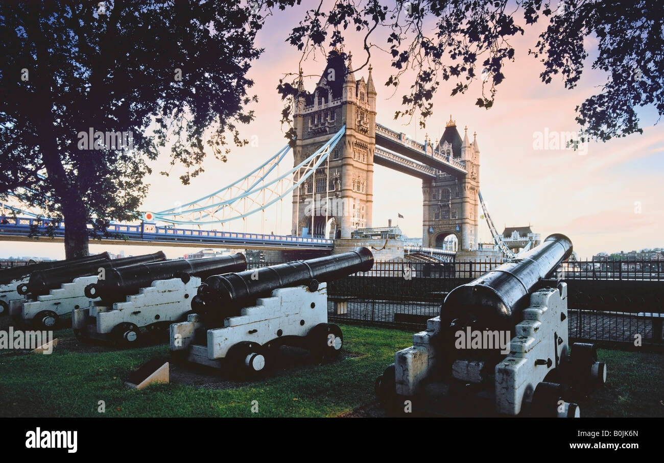 tower bridge river thames london viewed from the cannons outside the ...