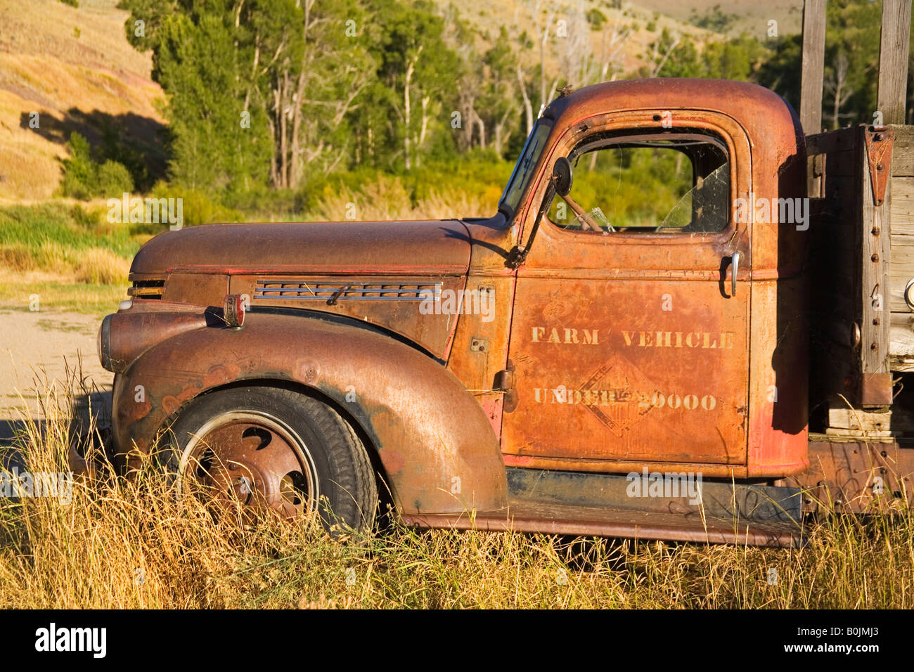 Old Truck Historic Virginia City Bozeman Region Montana USA Stock Photo ...