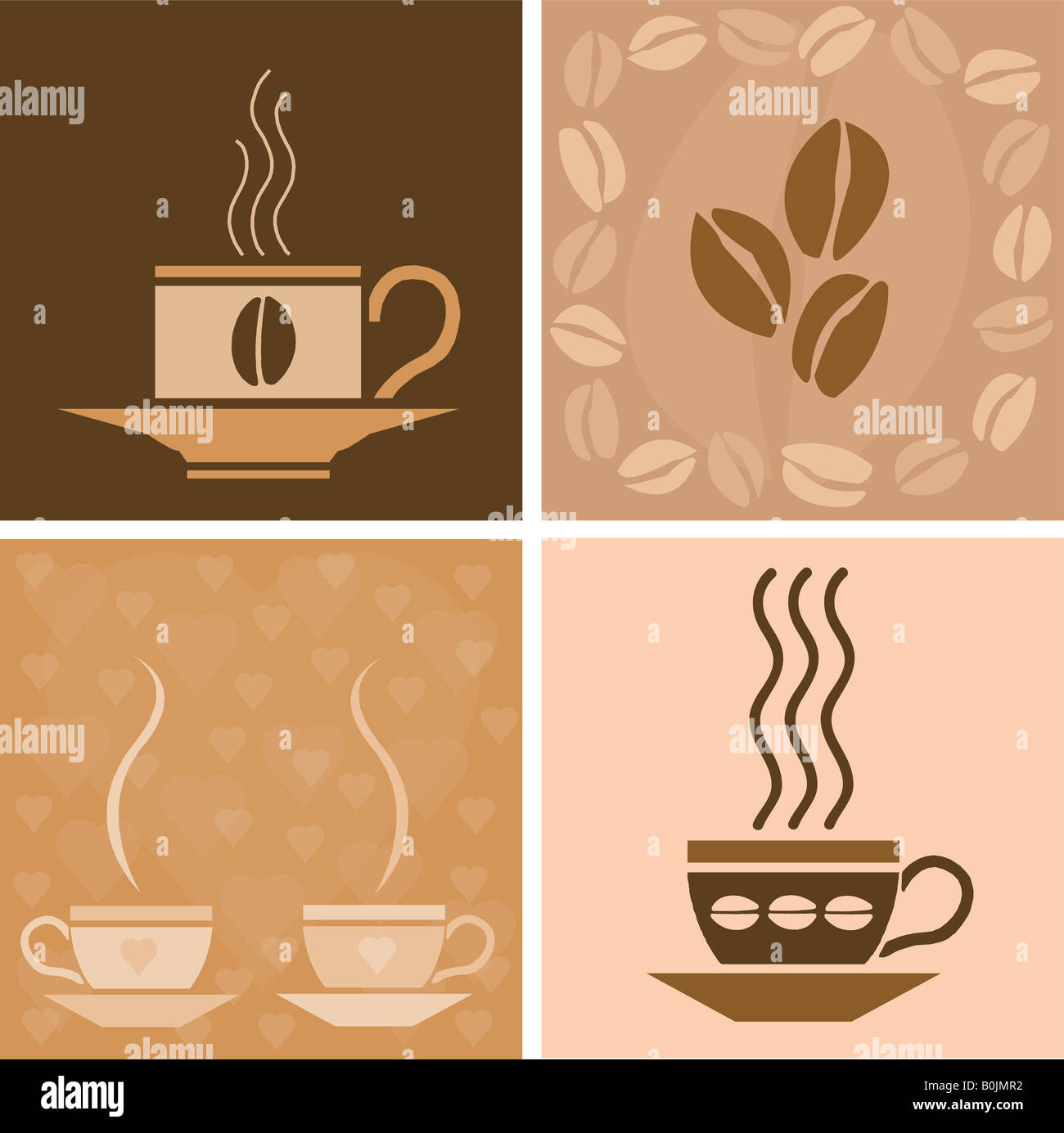 Coffee related square illustration Stock Photo - Alamy