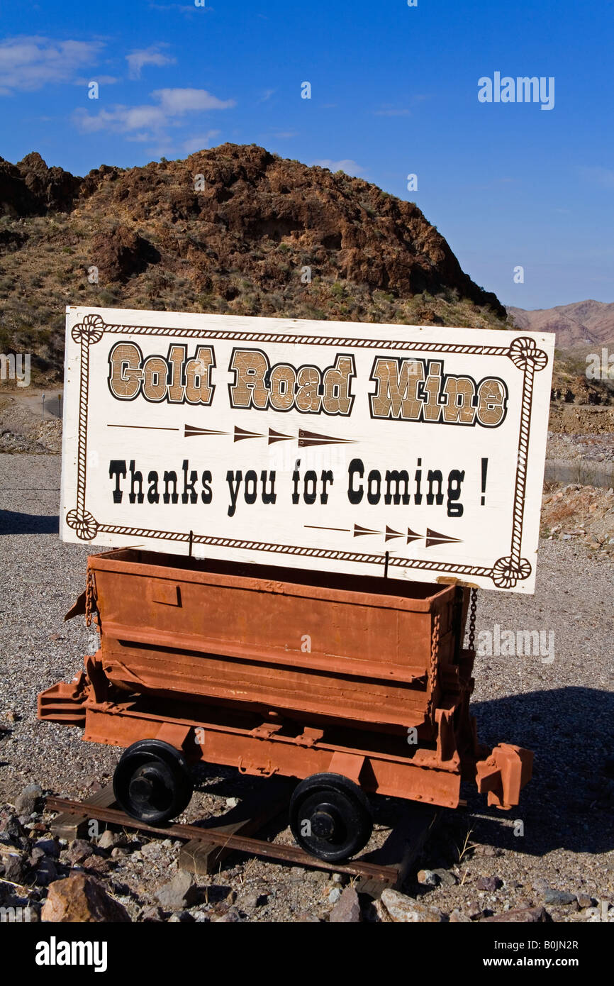 Gold Road Mine Historic Route 66 Oatman Arizona USA Stock Photo - Alamy