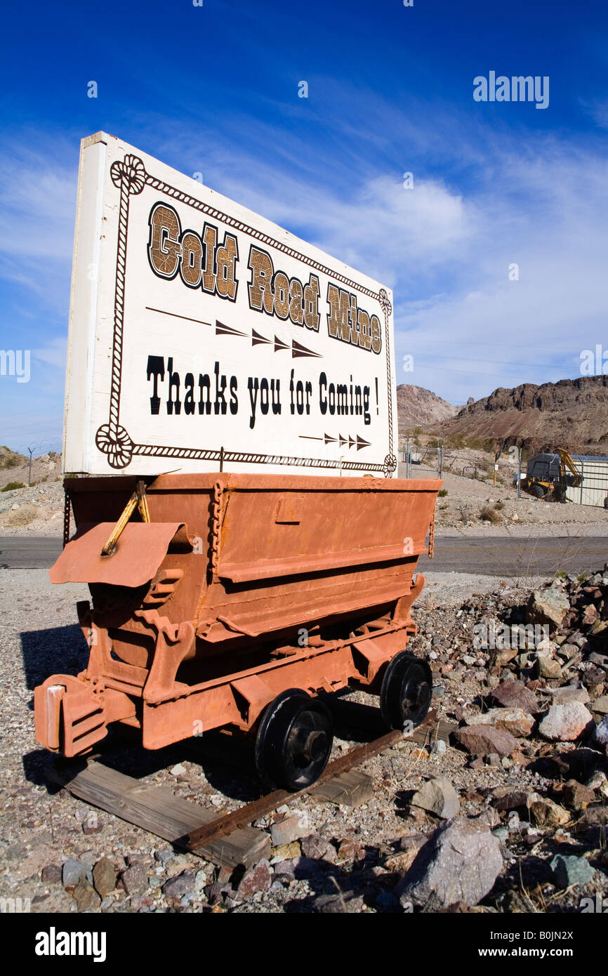 Gold Road Mine Historic Route 66 Oatman Arizona USA Stock Photo - Alamy