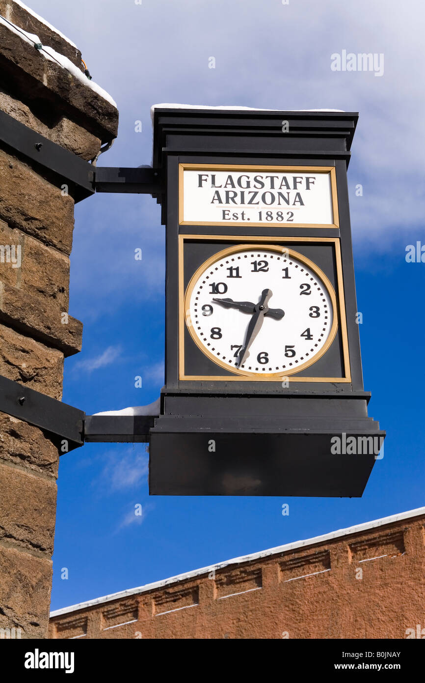 Historic District Clock Route 66 Flagstaff Arizona USA Stock Photo - Alamy