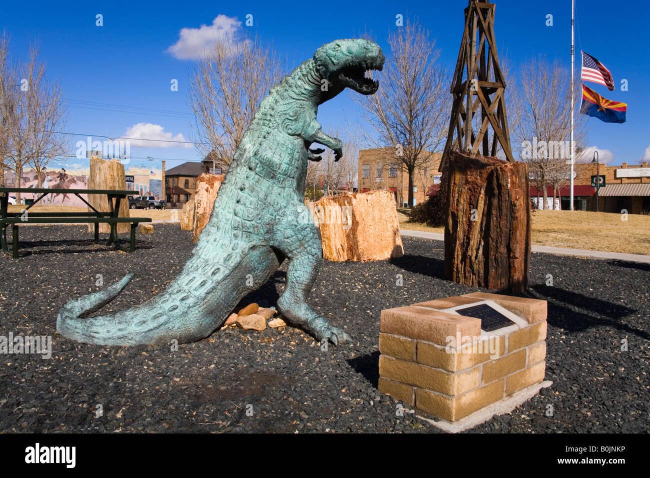 Dinosaur sculpture by Castano Holbrook City Route 66 Arizona USA Stock ...