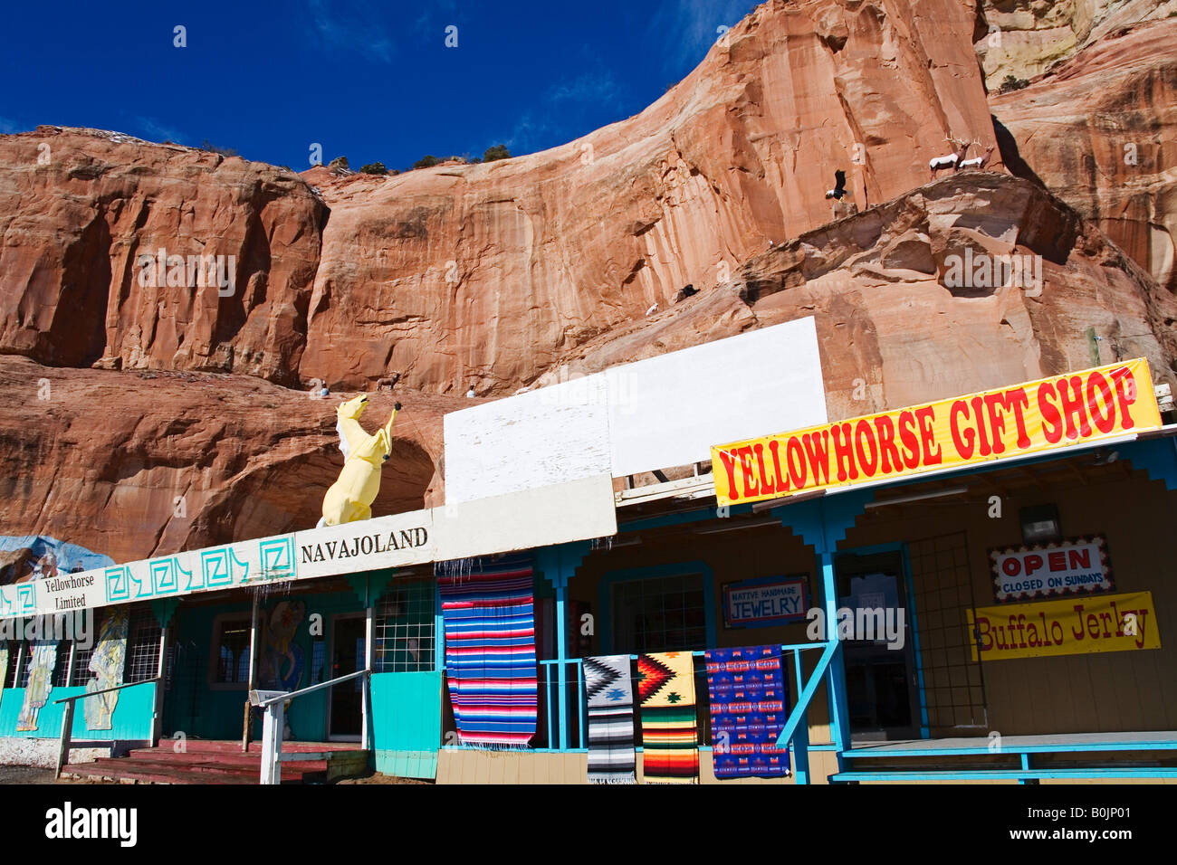 Yellow Horse Trading Post Lupton Route 66 Arizona USA Stock Photo - Alamy