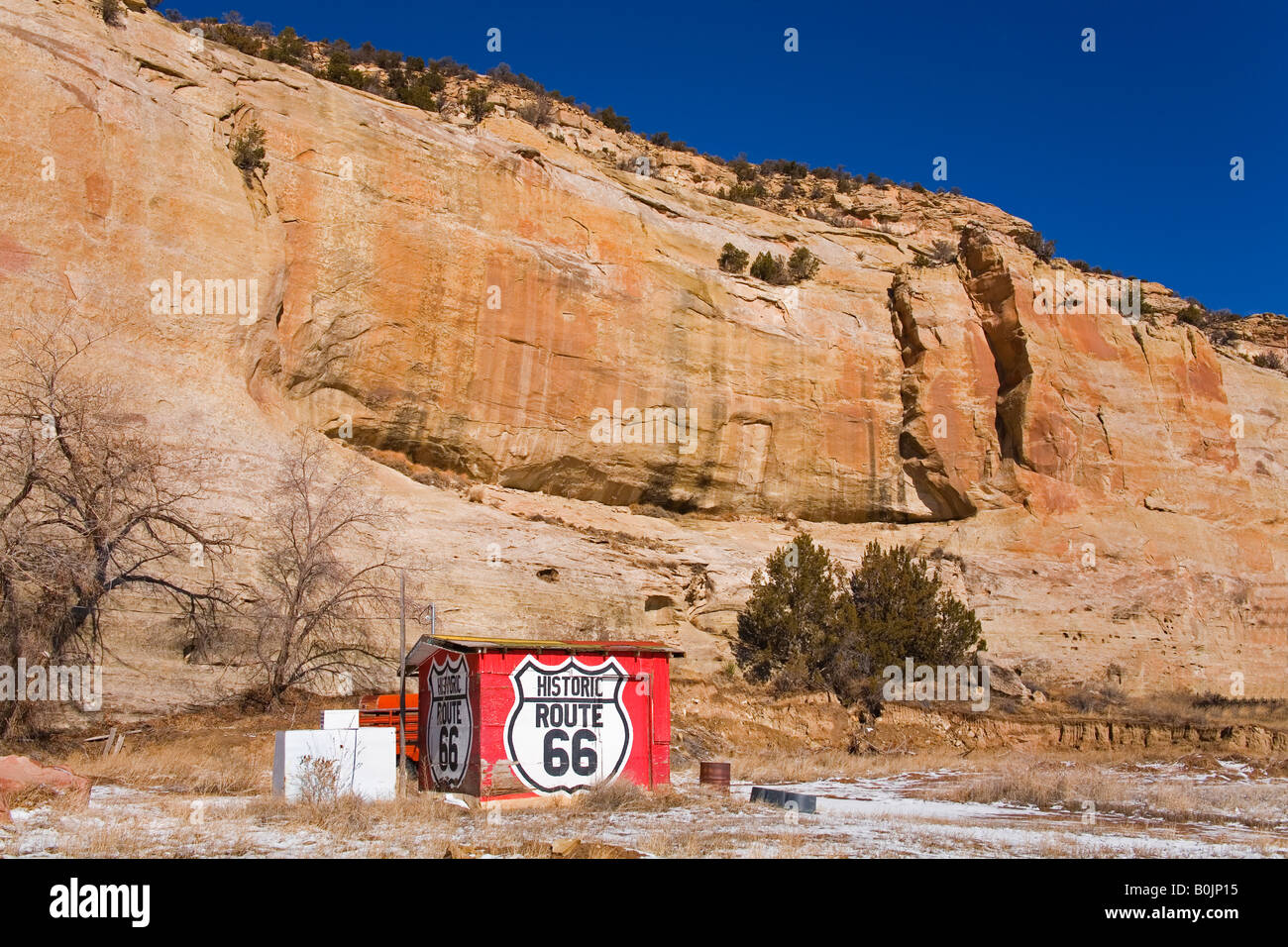 Route 66 sign Yellow Horse Trading Post Lupton Arizona USA Stock Photo ...