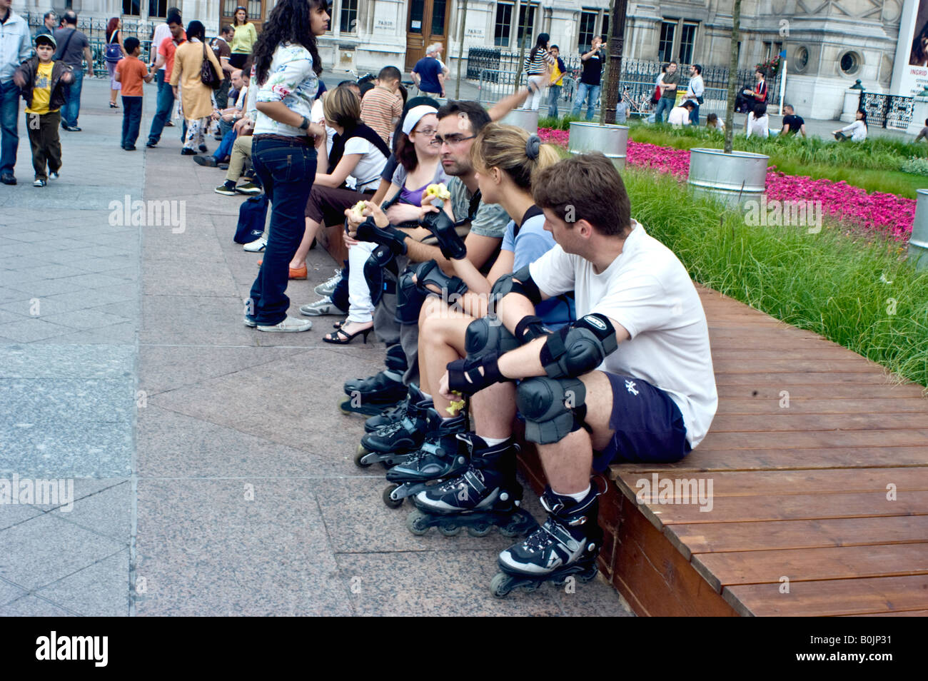 Paris France, "H tel de Ville" / "City hall" Young People Resting After ...