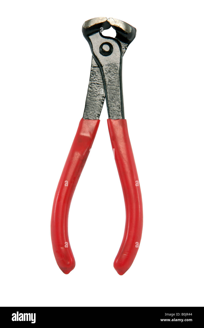 industrial red cutter isolated on white background with clipping path ...