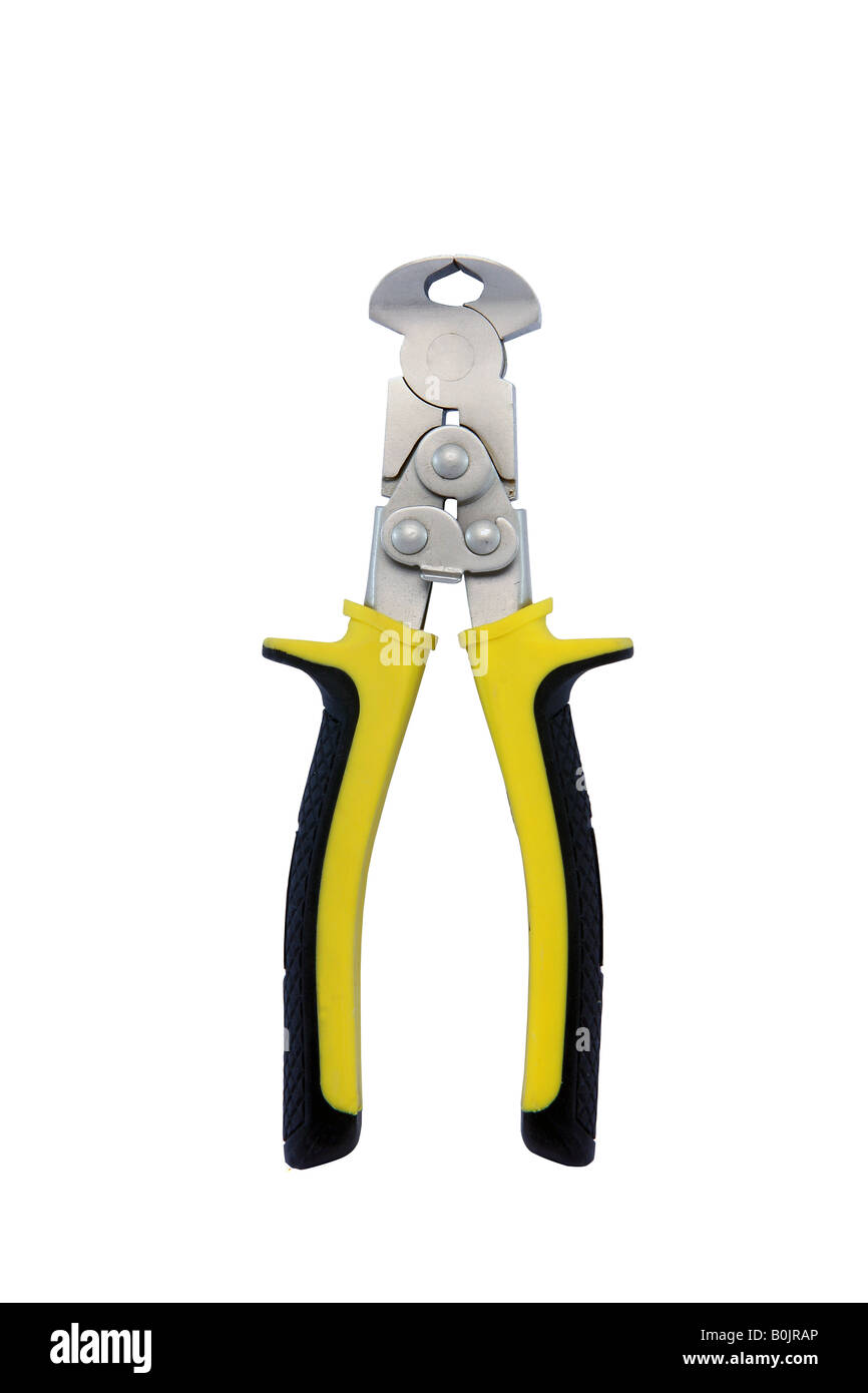 industrial yellow cutter isolated on white background with clipping ...