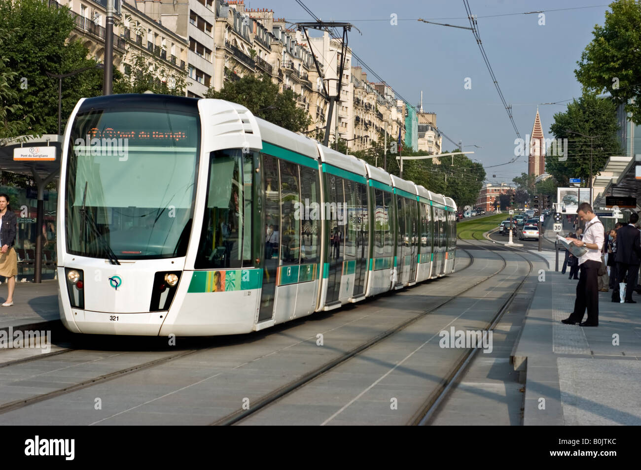 Paris France, "Public Transportation" People Using Tram Train, at Stock ...