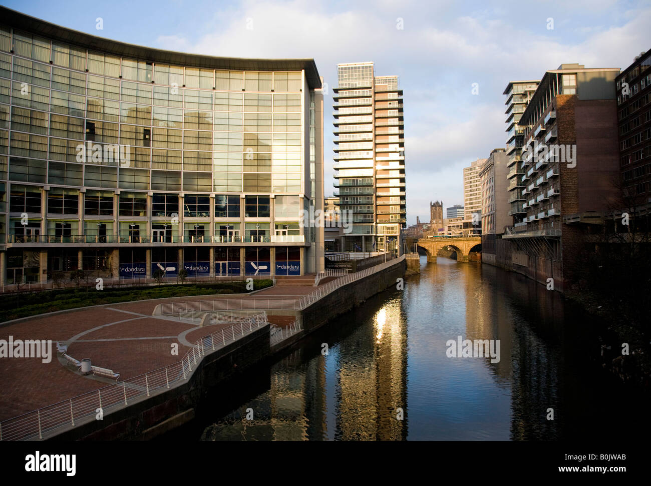 The River Irwell as seen from Trinity Bridge. Manchester, Greater ...