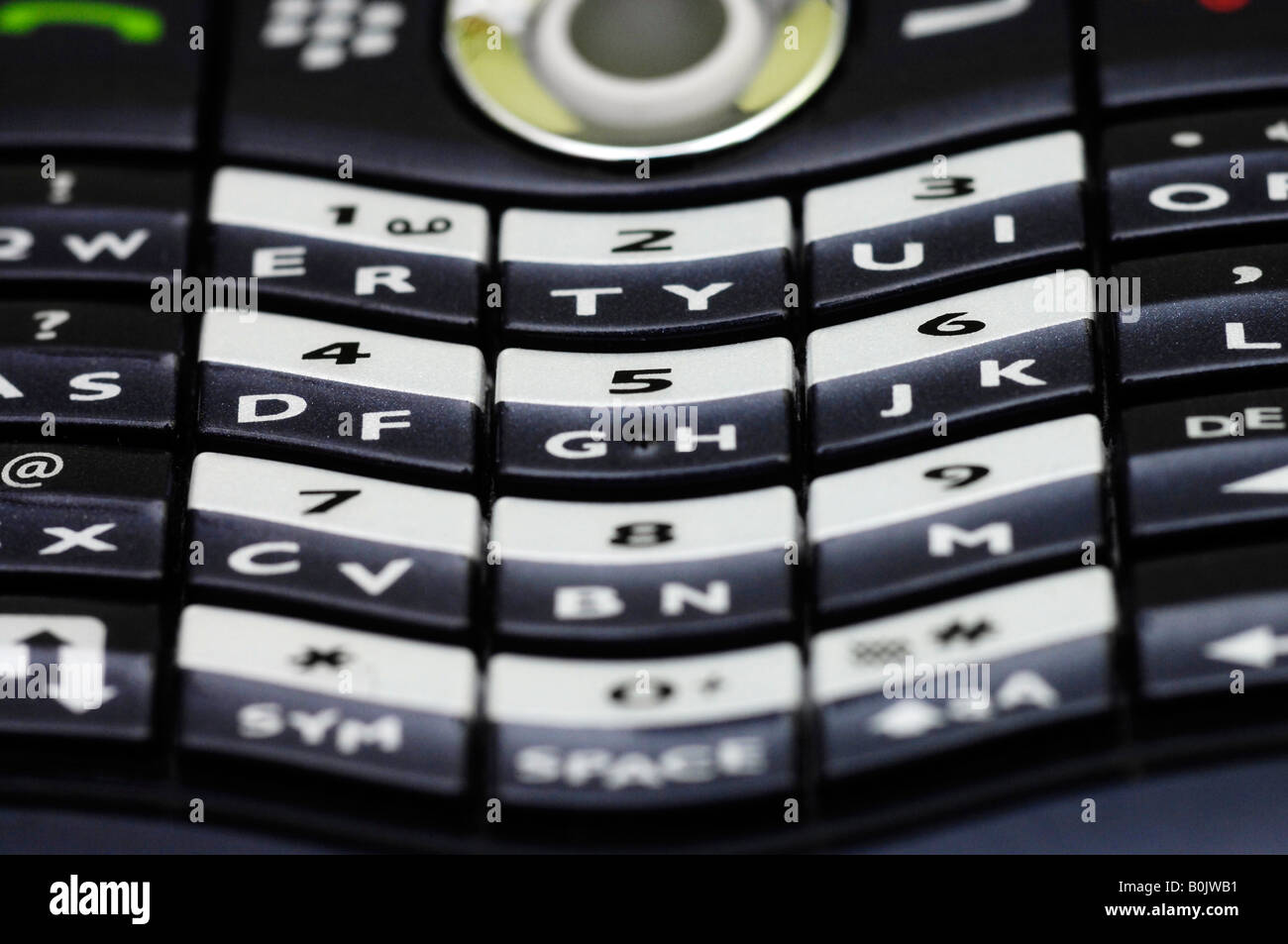 Cellular telephone Blackberry model keypad Stock Photo - Alamy