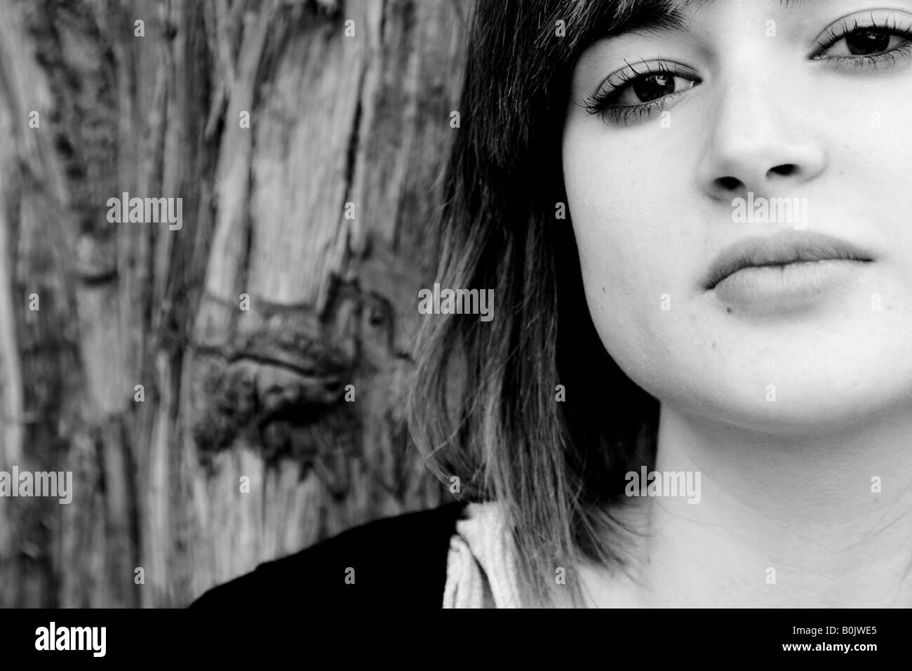 Half face portrait in black and white Stock Photo - Alamy