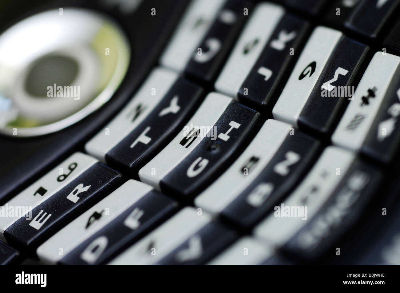 Cellular telephone Blackberry model keypad Stock Photo - Alamy
