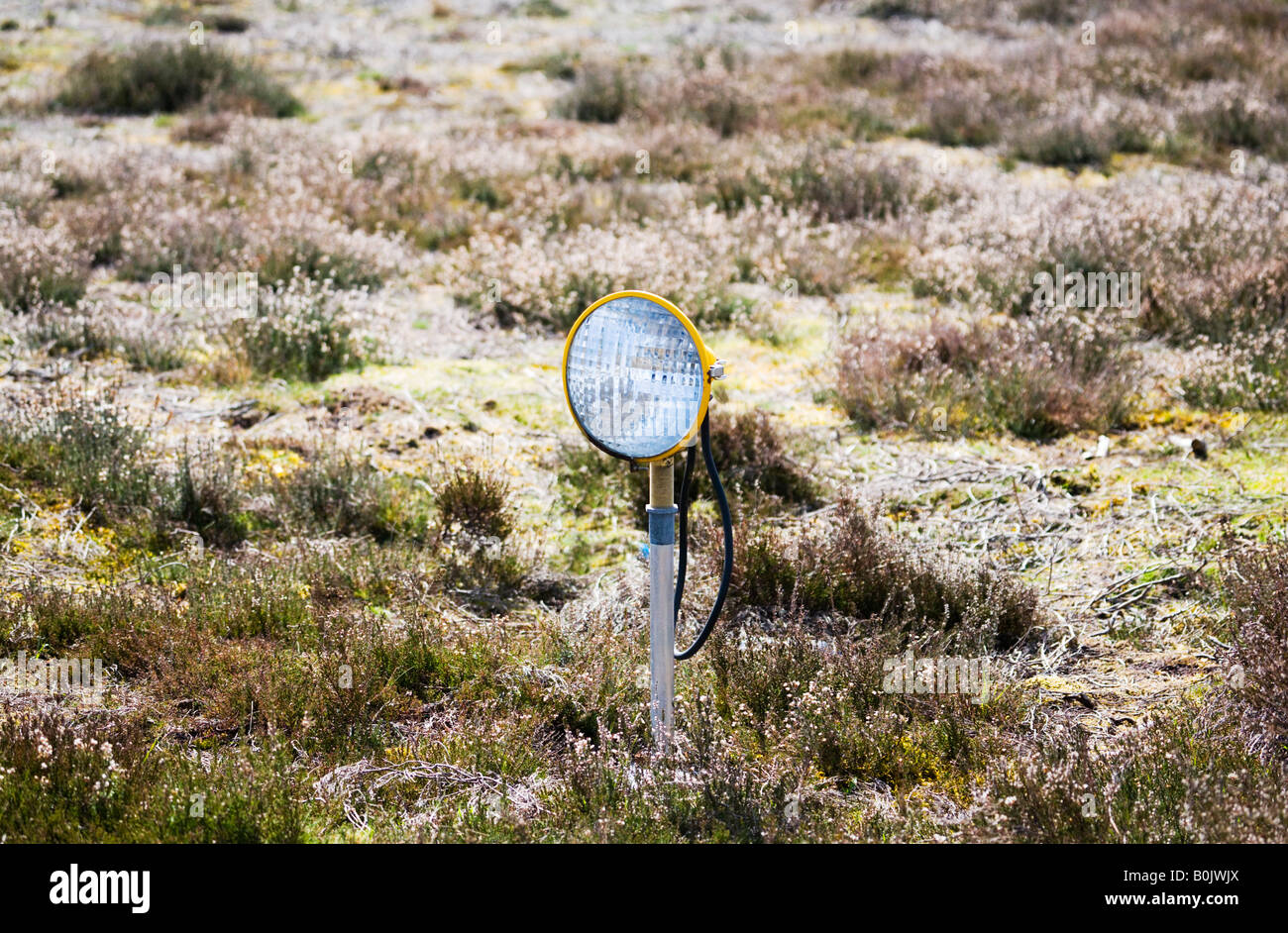 One of the many runway approach lights used to guide aircraft in to Bournemouth airport. Dorset ...