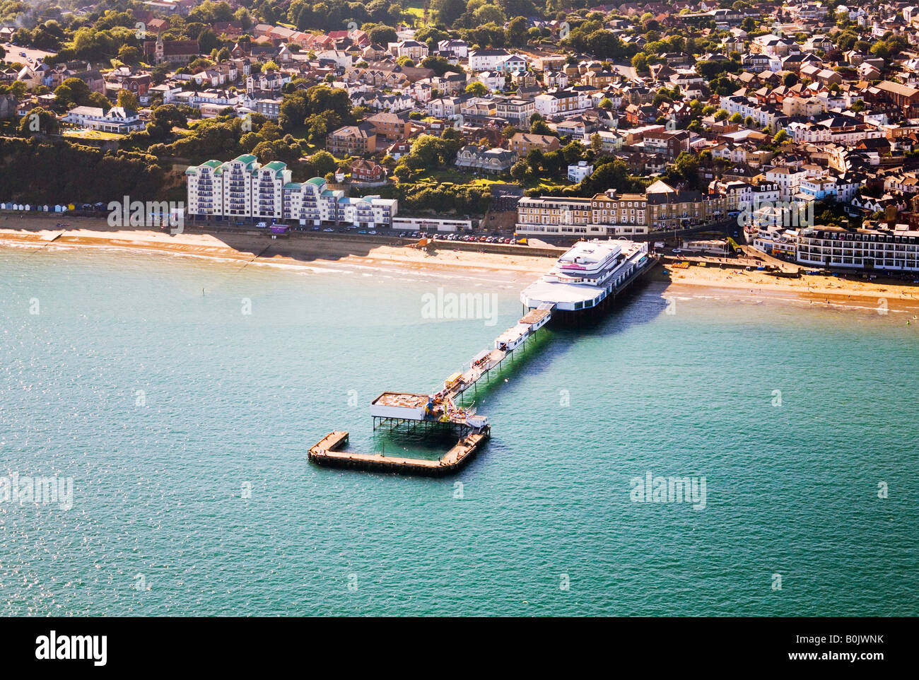 Evening sunshine over Sandown pier. Isle of Wight. UK Stock Photo - Alamy